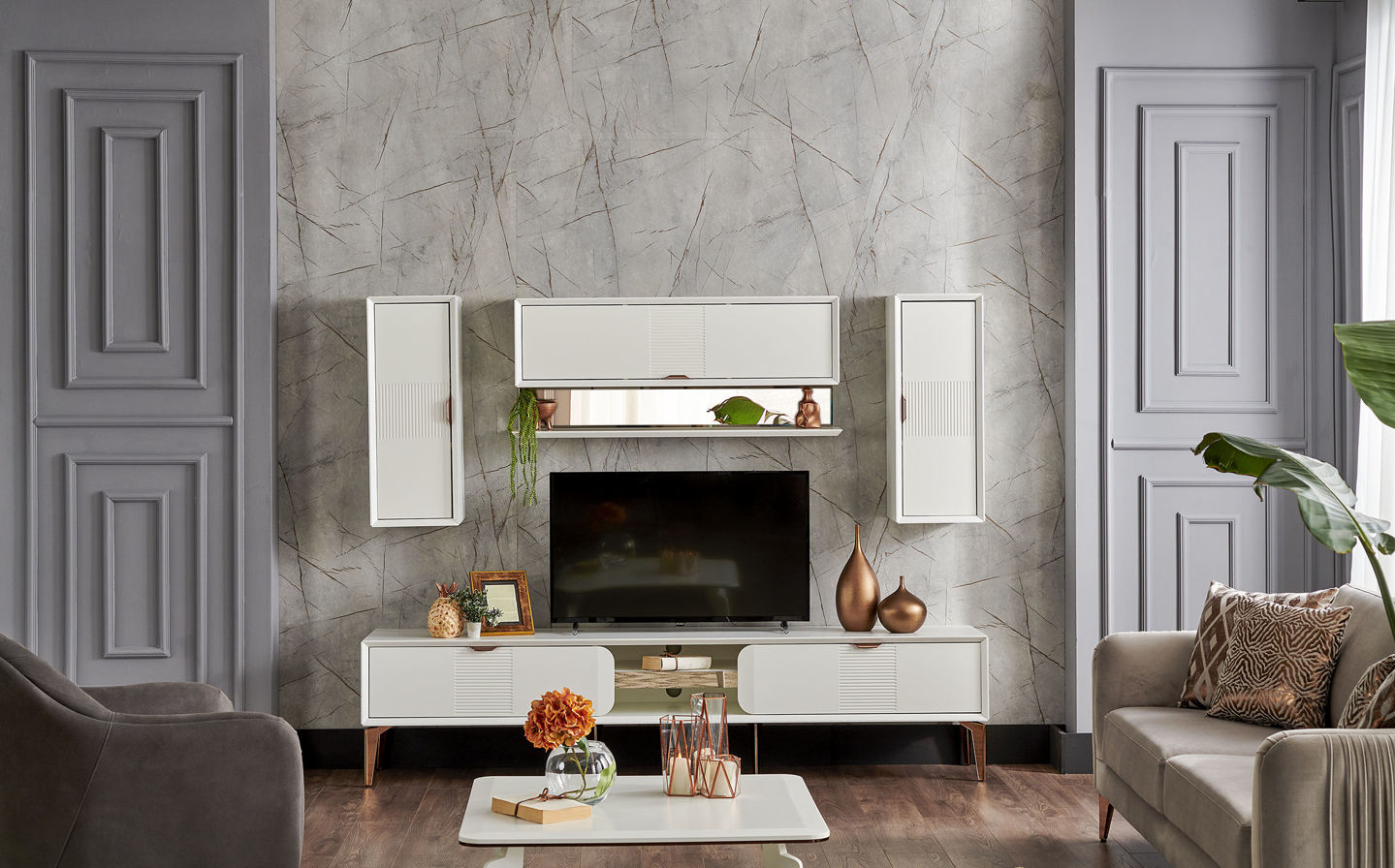 MESA DE TV GARNETH ANTRACITA - Alfemo